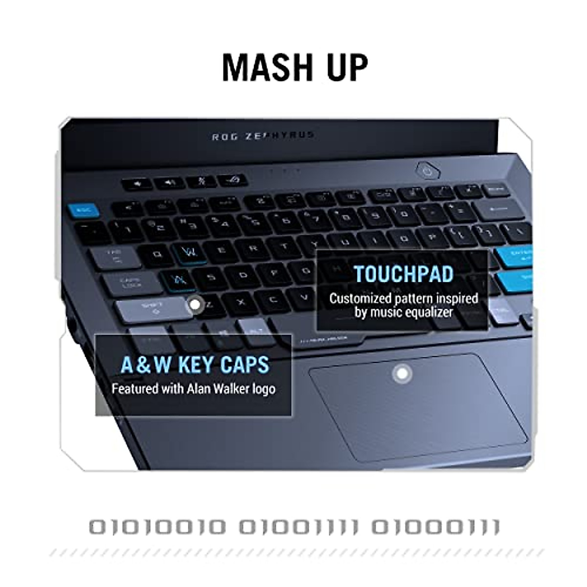 ROG Zephyrus G14 Alan Walker Special Edition Gaming Laptop, 14” 120Hz Pantone Validated WQHD Display, GeForce RTX 3050 Ti, AMD Ryzen 9 5900HS, 16GB DDR4, 1TB SSD, Wi-Fi 6, Windows 10, GA401QEC-K2064T