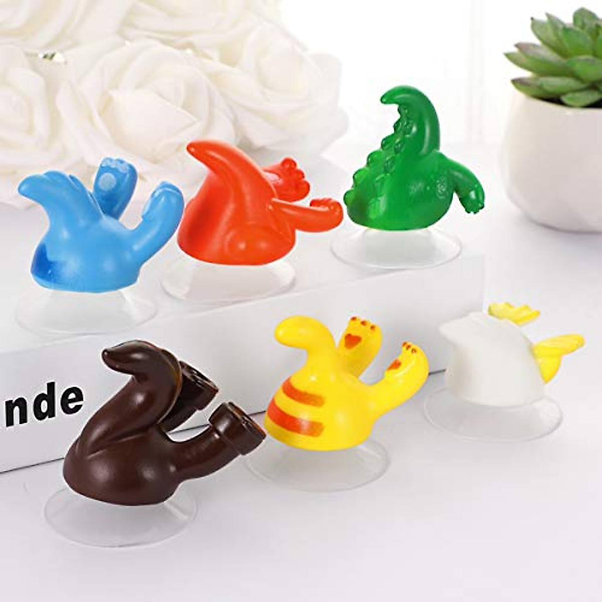 TOPBATHY Creative Sucker Hook for Kid Standard Coat Rack Towel Hanger Home Decor Animal Hook, Set of 6, Hook for Livingroom Bathroom Bedroom Store