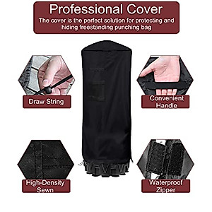 Free Standing Punching Bag Cover Outdoor Waterproof, GS Alderaul Large Standing Boxing Bag Cover Outdoor Waterproof, Standing Heavy Bag Cover for Punching Bag, Kickboxing Bag, and more