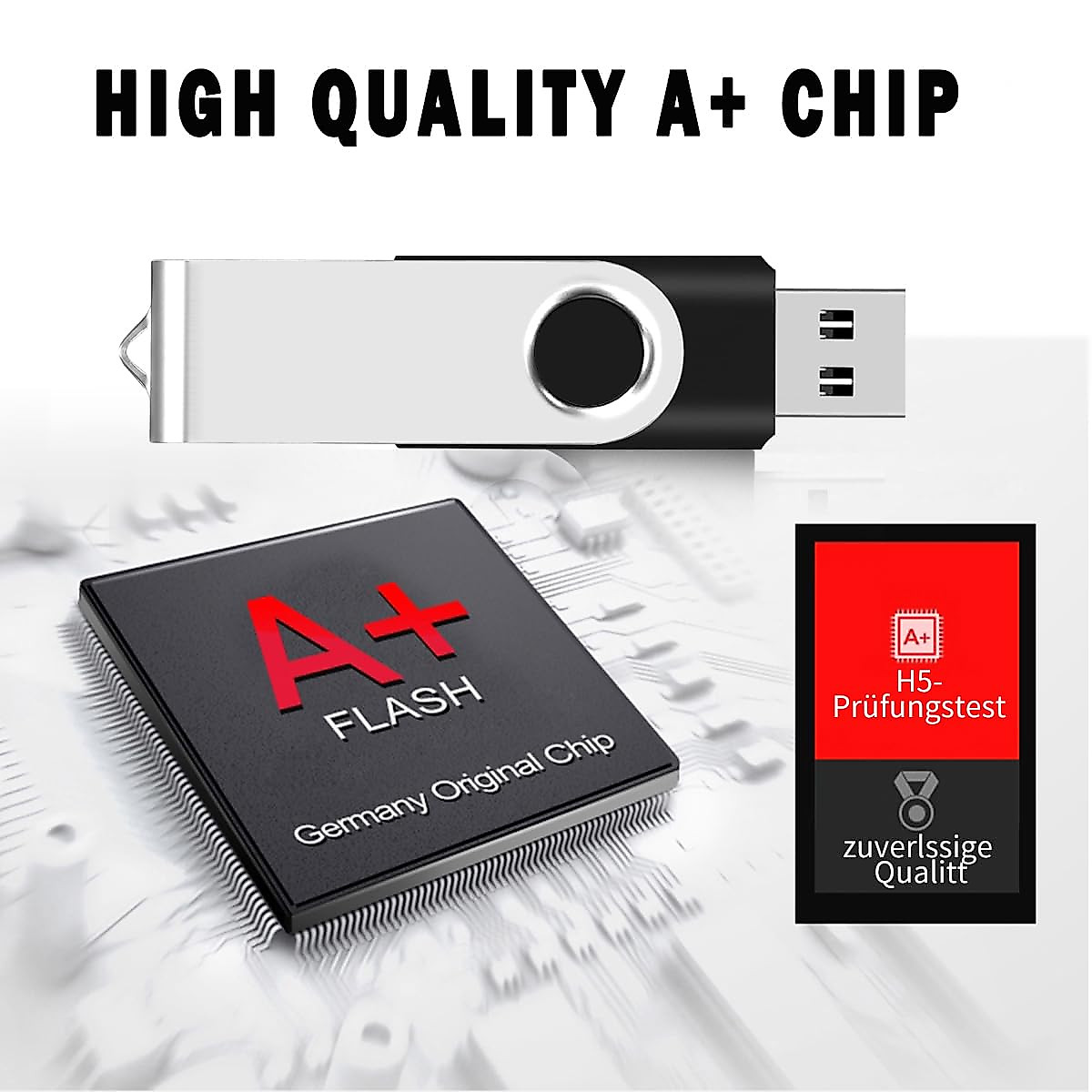 1GB Bulk Flash Drive 100 Pack EASTBULL USB 2.0 Flash Drives Bulk Thumb Drives Bulk USB Drives Pack Storage (Black)