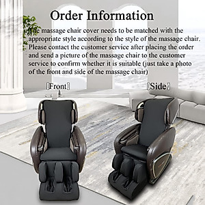 FBKPHSS Massage Chair Cover, Full Body Zero Gravity Single Recliner Chair Dustproof Protector Cover Sweat-Resistant and Wear-Resistant Slipcovers,Black,Upper Body
