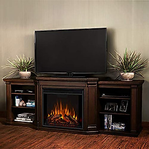 Valmont Media Electric Fireplace in Chestnut Oak by Real Flame