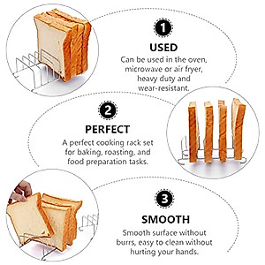Hemoton 2pcs Toast Stand Toast Holder Bread Baking Rack Wire Toast Rack Air Fryer Rack Air Fryer Double Layer Rack Steaming Rack Air Fryer Toast Rack Baking Supplies Oven Stainless Steel