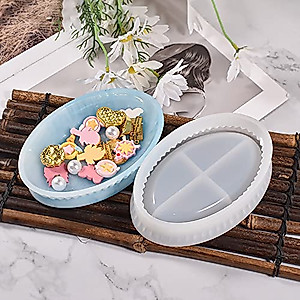 DIY Crystal Lace Oval Striped Coffee Tray Mold Epoxy Fruit Plate Mat Coaster Silicone Mold for Wine Tray Storage Box