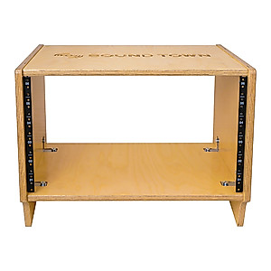 Sound Town 6U Space Baltic Birch Plywood Angled Desktop Turret Studio Equipment Rack (SDRK-6SL)