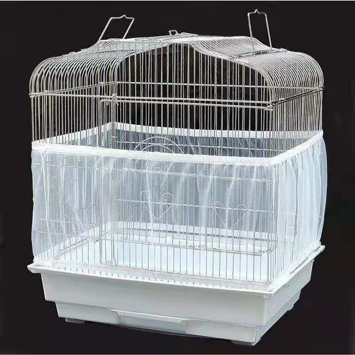 Pssopp Bird Cage Cover Durable Breathable Washable Mesh Seed Catcher Seed Catcher Guard Net Cover Large Size Bird Cage Good Night Cover (4 Colors)