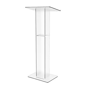 FixtureDisplays® 18"W X 12"D X 42.5" H Acrylic Podium Plexiglass Church Pulpit School Lectern Event Reception Hostess Stand Desk 15198