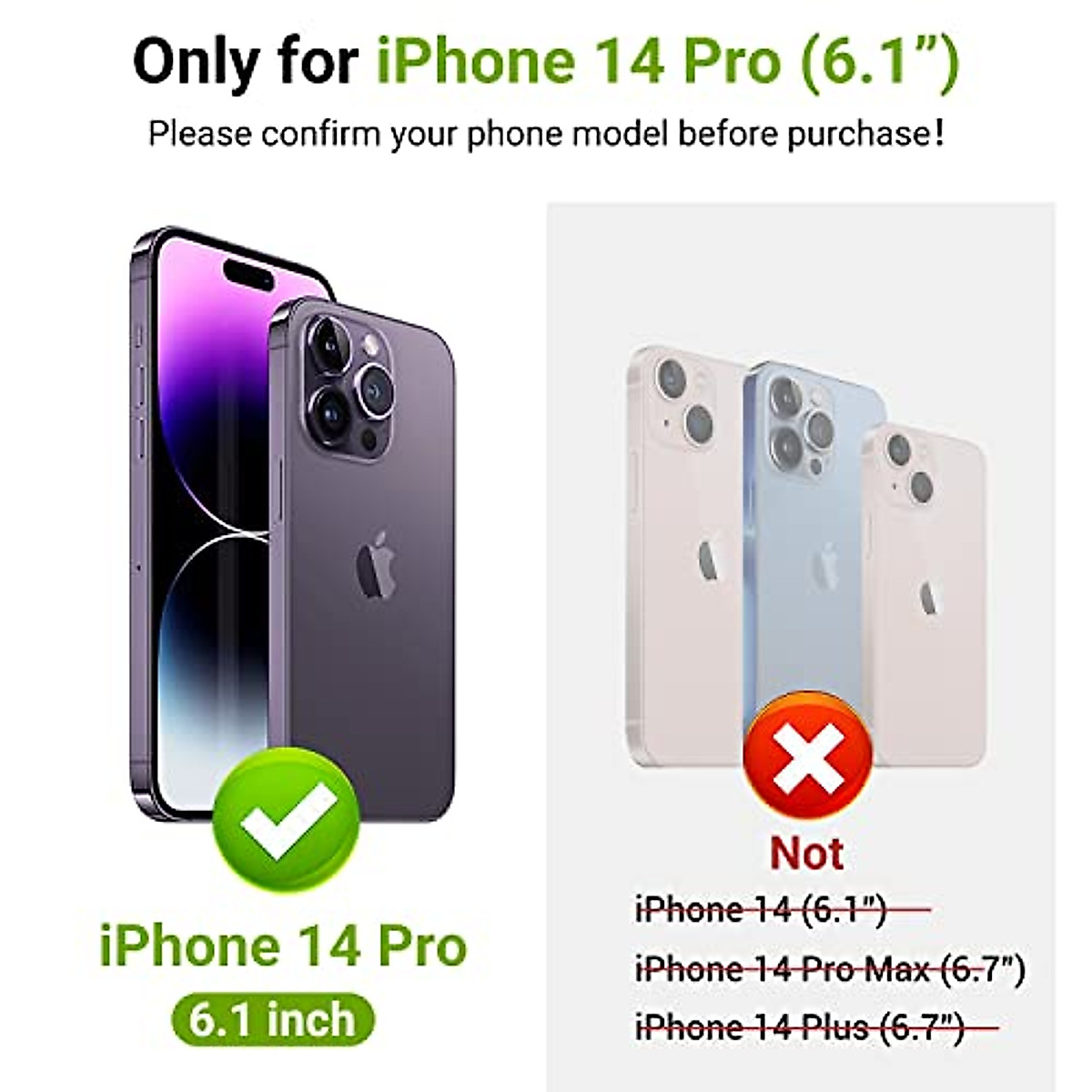 Elteker Phone Case Compatible with iPhone 14 Pro Case with Card Holder,RFID Blocking Wallet Case for Women with Ring-Holder Case for iPhone 14 Pro - Purple