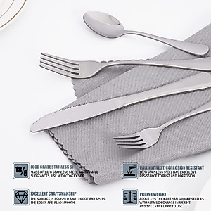 Ansukow 20 Piece Silverware Set for 4, 18/8 Stainless Steel Flatware Cutlery Set for Home Kitchen, Knives Forks Spoons Set, Mirror Polished, Dishwasher Safe