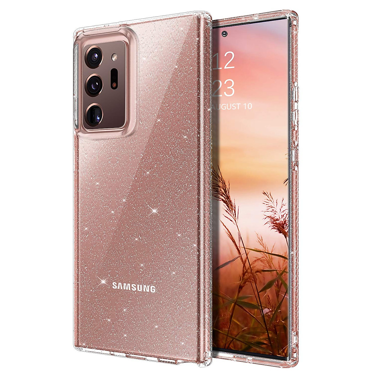 BENTOBEN Note 20 Ultra Case, Clear Glitter Bling Sparkly Slim Soft TPU Rugged Shockproof Protective Bumper Phone Case Cover for Samsung Galaxy Note 20 Ultra 6.9" 5G,Clear Glitter
