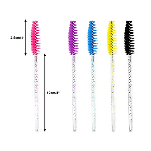 200 PCS Disposable Crystal Eyelash Mascara Brushes Wands for Eye Lash Extension, Eyebrow and Makeup (Pink)