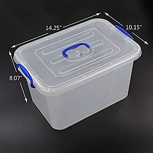 Bringer 6-Pack 12 L Plastic Storage Box, Clear Latch Storage Box