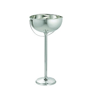 TableCraft RS2132 Remington Collection Round Beverage Stand with Handle, 16.3-Inch by 16.3-Inch by 20-1/2-Inch,Silver