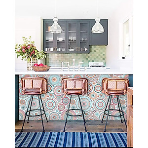 CiCiwind Peel and Stick Wallpaper Cute Contact Paper Colorful Wallpaper Fun Kitchen Contact Paper Decorative Self-Adhesive Wallpaper Removable Waterproof Easy to Clean Wall Covering 17.7''x78.7''