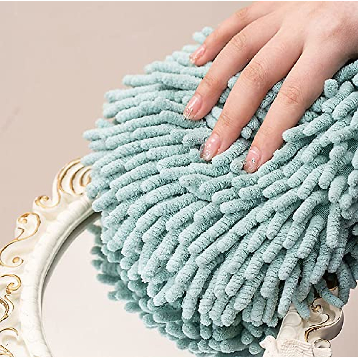GTONEE 7pcs Soft Chenille Hanging Hand Towels ,Quick Dry Hand Bath Towel, Cute Hedgehog Hand Towel, Bathroom Hand Towels with Hanging Loop, Absorbent Kitchen Hand Towels, Dustproof No Dandruff