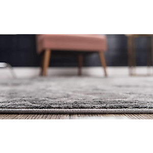 Unique Loom Sofia Collection Area Rug - Rainier (8' x 10' Rectangle, Dark Gray/ Gray)
