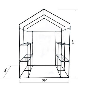 GOJOOASIS Walk in Portable Garden Greenhouse Mini Plants Shed Hot House with 3 Tiers