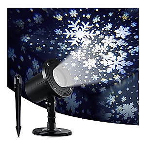 BETDET LED Outdoor Lights Christmas Snow Projector Lights, LED Snowflake Light Projection, IP65 Waterproof Snowfall Spotlight Lighting for Xmas Holiday Wedding Party Home Garden Landscape 11.24