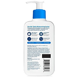 CeraVe Daily Moisturizing Lotion | 8 Ounce | Face & Body Lotion for Dry Skin with Hyaluronic Acid | Fragrance Free