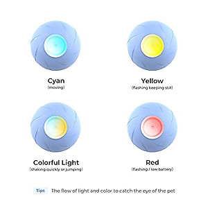 Cheerble Intelligent Toy Ball with [3 Interactive Modes], LED Lights, Wicked Ball SE, Made of Natural Rubber, Active Rolling Ball for Dog/Puppy/Small/Medium Dogs and Cats, DC Rechargeable