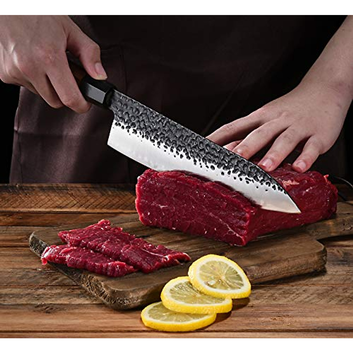YAIBA 8 Inch Chef Knife Professional Japanese Chef Knife 3 layers 9CR18MOV Clad Steel Japanese Kitchen Knives Gyuto Knife Sushi Knife for Kitchen