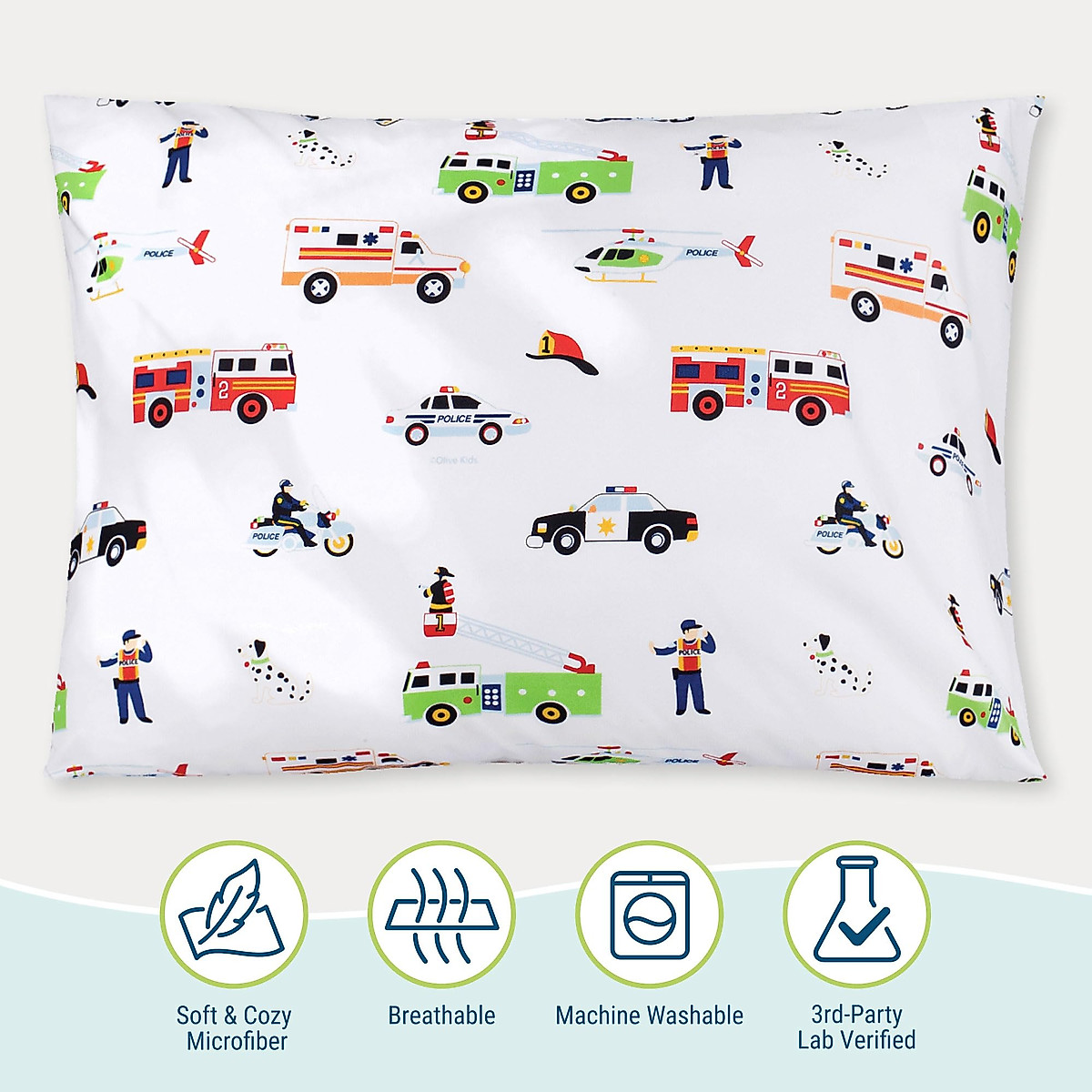 Wildkin Kids Microfiber Pillow Case for Boys and Girls, Soft Breathable Microfiber Fabric, Measures 20 x 30 Inches, Fits a Standard Size Pillow (Heroes)