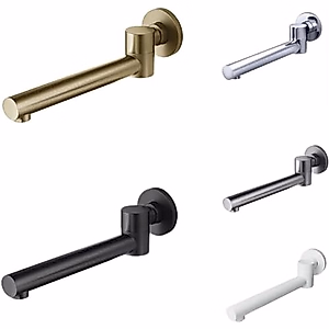 Kitchen Tap Bathroom Basin Faucet Tap, Mixer Swivel Spout Accessories Wall Mounted Water Outlet Black Grey Brass Bathtub Faucet Bibcock (Color : Nero, Size : 1), Vessel Basin Faucet