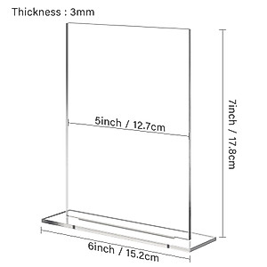 5x7 Inch Clear Acrylic Sign with Stand | 10 Pack Blank Acrylic Table Signs and Base for DIY Wedding Table Numbers, Wedding Signage, Events& Parties