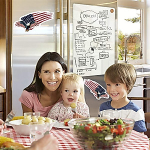 Reflective American Eagle Magnet for Car Waterproof Patriotic Waving USA Flag Magnetic for Auto Truck Vehicle – 10.78" x 5.6" for Military Memorial Day Patriots Veterans Day 4th of July