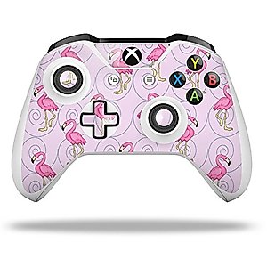 WraptorSkinz Decal Vinyl Skin Wrap compatible with XBOX One S/X Controller - Flamingos on Pink (CONTROLLER NOT INCLUDED)