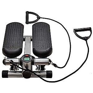 Signature Fitness Adjustable Mini Stepper Stair Stepper Stepping Machine with Resistance Bands, Gray