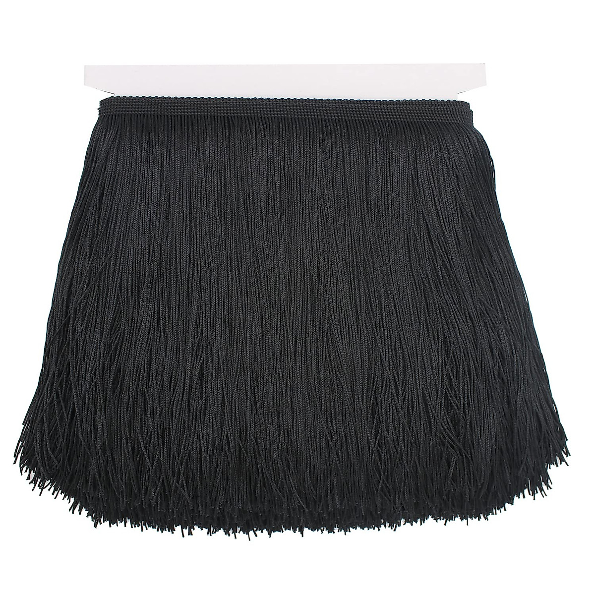 8 Inch Width Black Fringe Trim 10 Yards Long Tassel Sewing Trim for DIY Craft Clothing and Dress Decoration (Black)