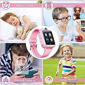 Kids Smart Watches Girls Gifts Age 3-12, Smart Watch for Kids with Camera Video Music Player 14 Games Alarm Calculator Gift Toys 4-8 for Girls Ages 5 6 7 8 9 10 (Pink)