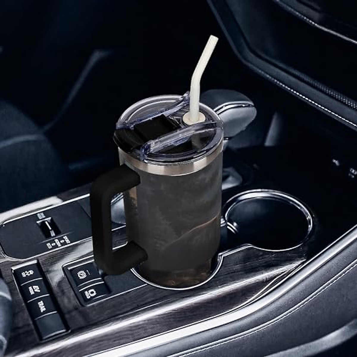 Bear Hunting Insulated Tumblers with Handle Stainless Steel Coffee Mug Funny Travel Cup with Lid Straw 40oz