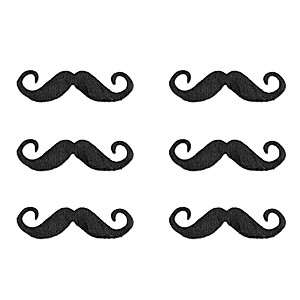 Beistle , 6 Piece Handlebar Hairy 'Staches, 5" (Black)