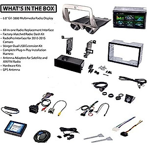 PAC Chevrolet Camaro 2010-2015 RPK5-GM4101 Integrated Radio Replacement Kit with 6.8” Touchscreen Double Din Radio, Steering Wheel Controls, Apple CarPlay, Android Auto, Bluetooth