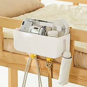HYOATREA Bunk Bed Shelf Bedside Caddy for Bed Bedside Shelf Organizer Hanging Storage Holder Pocket for College Dorm Room Baby Bed Rails