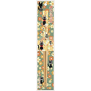 Kiki's Delivery Service Bamboo Chopstick -Anti-Slip Grip for Ease of Use - Authentic Japanese Design - Lightweight, Durable and Convenient - Flowers