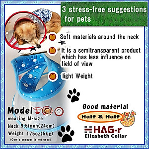 HAG-r Lightweight Small Dog Cone Adjustable 5in 13in, Soft Cone for Cats to Stop Licking, Recovery Collar After Surgery(Green, L)