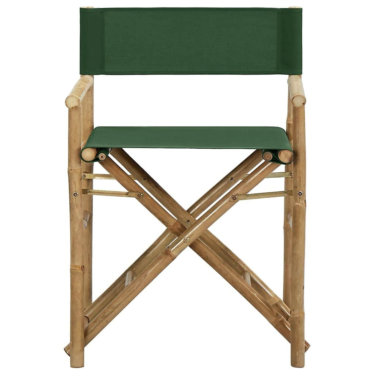 Vetnasa Folding Director's Chairs 2 pcs Green Bamboo and Fabric-AB