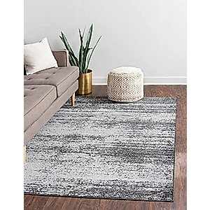 Rugs.com Angelica Collection Rug – 6' x 9' Dark Gray Medium Rug Perfect for Bedrooms, Dining Rooms, Living Rooms