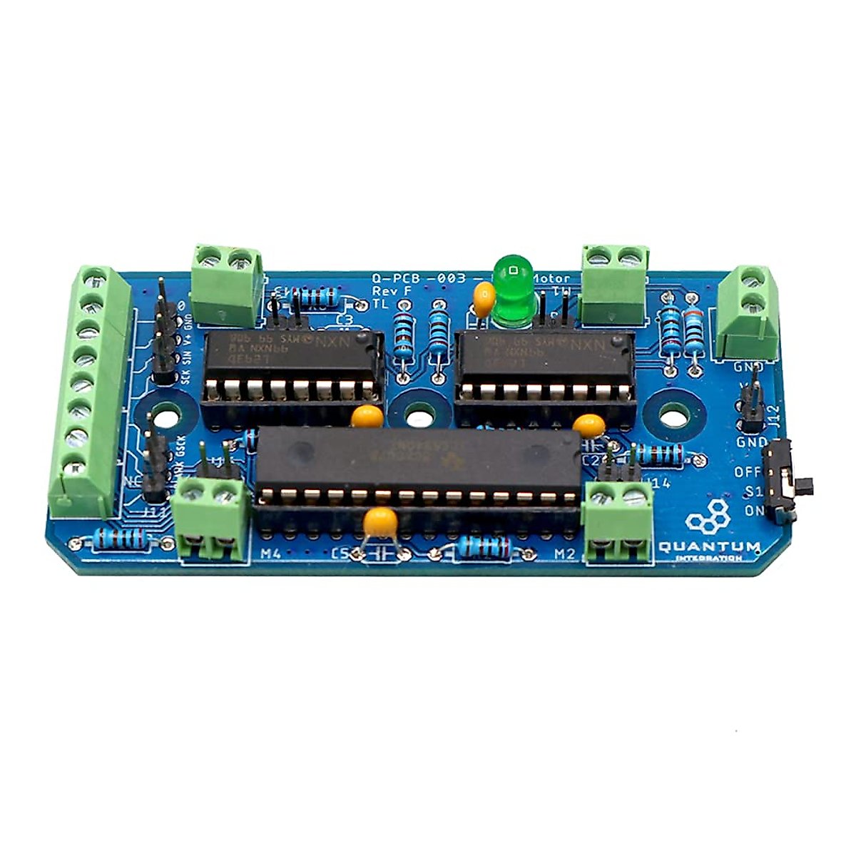 Quantum Four Motor Driver Soldering Projects DIY Electronics Kits with Online Documentation - Soldering Practice Kit for Learning Teaching, Compatible with Microcontrollers Like Arduino