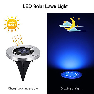 AOZBZ Solar Ground Light LED Color Changing Garden Light Outdoor Waterproof Disk Light Solar Landscape Pathway Light (multicolor)