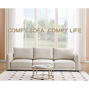 DAYALANE Middle Module for Modular Sectional Sofa, Upholstered Single Couch PU Leather Armchair, Comfy Couch Seat for Living Room, Studio, Office, Apartment, Off White