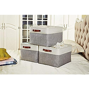 DECOMOMO Foldable Storage Bin Extra Large [3-Pack] & 11"Cube [4-pack] W/Handles for Organizing Shelf Nursery Home Closet & Office