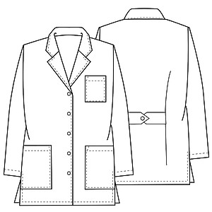 Cherokee Workwear womens Scrubs 32" Button Back Belt medical lab coats, White, Large US