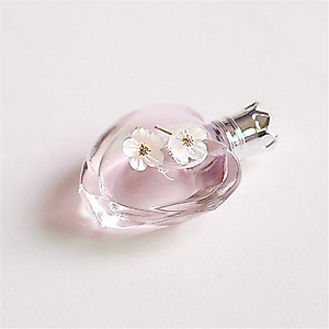 CZ Shell Pearl Flower Stud Earrings for Women Girls S925 Sterling Silver Hypoallergenic Crystal Cute Small Floral Statement Cartilage Tragus Post Pin Fashion Birthday Christmas Jewelry