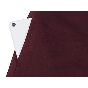 Poriff Mens Sleeveless Hooded Cardigan Asymmetrical Long Sweater Hooded Wine Red M