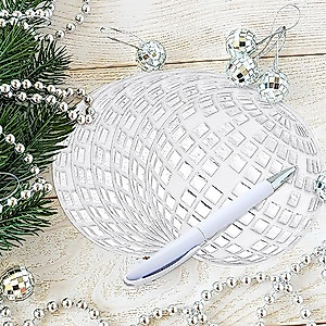 100 Pack 6.4 Inch Silver Foil Napkins Disposable Beverage Napkins Christmas Party Paper Napkins Party Decorations for Wedding Birthday Disco Party Bridal Shower Engagement(Disco Ball)