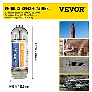 VEVOR 512HZ Sonde 8/5" and 1/4-20" Connectors Rigid Drain Locating & Detecting Small Sewer & Pipelines, Silver